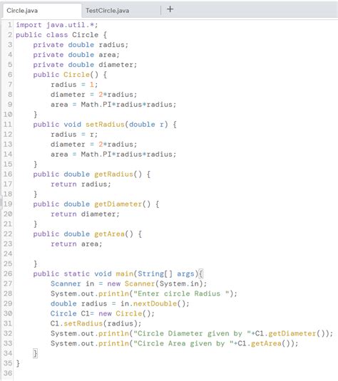 Solved Instructions Modify A Class Named Circle With Fields