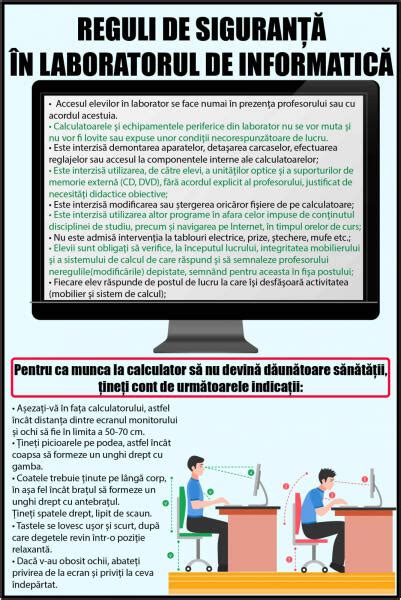 Eosette Sticker Reguli De Siguranta In Laboratorul De Informatica 60x90 Cm Fisa De Lucru