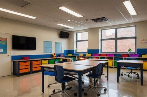 Classroom With Desk Clusters Premium Ai Generated Image Classroom With Desk Clusters Premium Ai Generated Image
