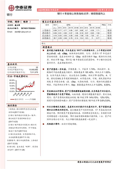 银行行业4季度核心财务指标点评：继续稳健向上