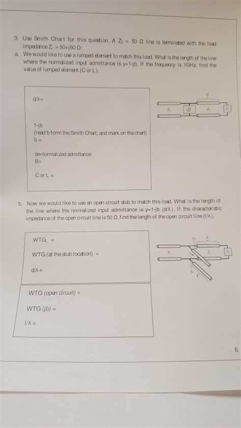 3 Use Smith Chart For This Question A Z 50 2 Line