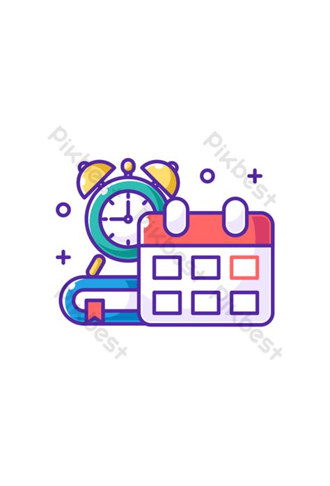 Cute Time To Study With Clock And Calendar Png Images Ai Free