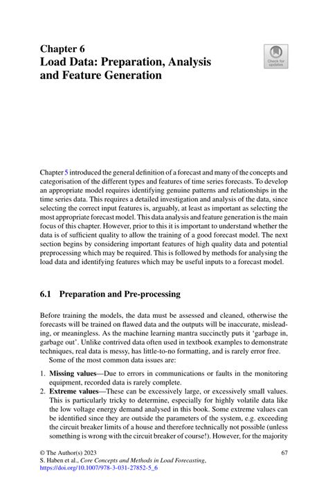 Pdf Load Data Preparation Analysis And Feature Generation