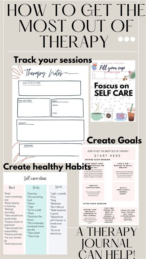 Counseling Planner Therapy Tracking Journal Printable Therapy