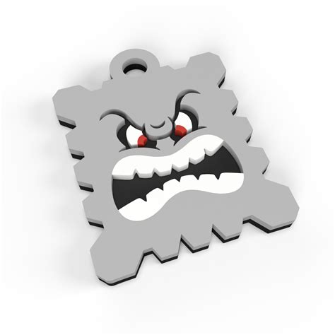 Mario Thwomp Keychain By Nicodeimos Makerworld