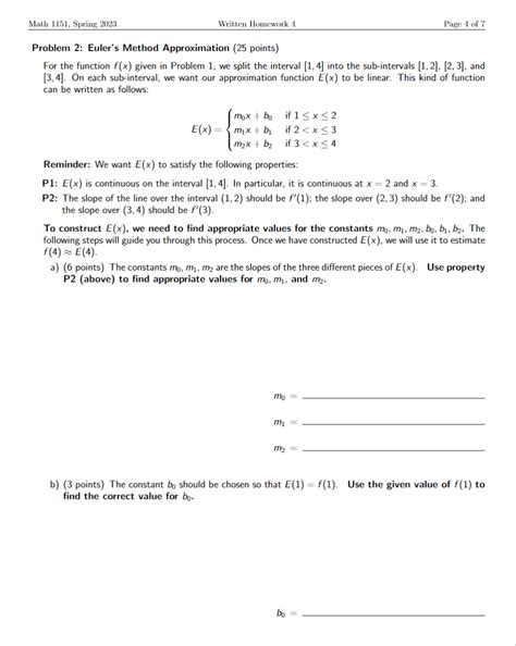 Solved Problem 2 Eulers Method Approximation 25 Points