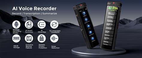 136gb Ai Voice Recorder Timmkoo Digital Voice Recorder With Playback