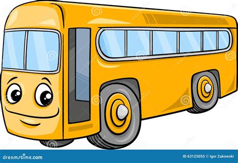 Bus Character Cartoon Illustration Stock Vector Image 63125055