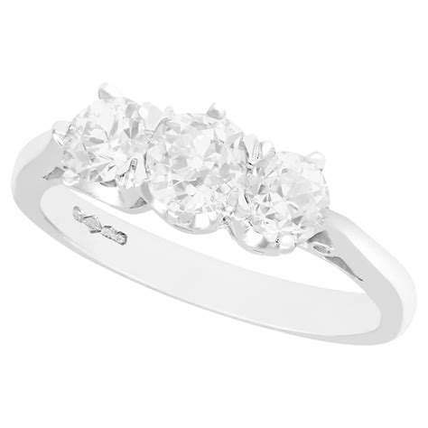 Mg Three Stone Diamond Platinum Engagement Ring At 1stdibs Mg Ring