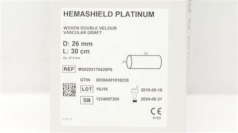 Maquet M00202175426p0 Hemashield Platinum Woven Vascular Graft 26mm X