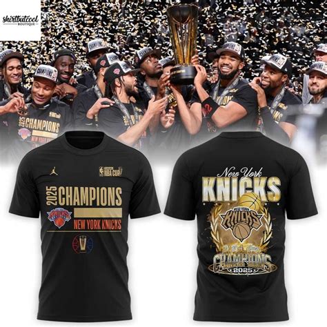 New York Knicks 2025 Cup Champions 3d T Shirt Black Shirtbutcool