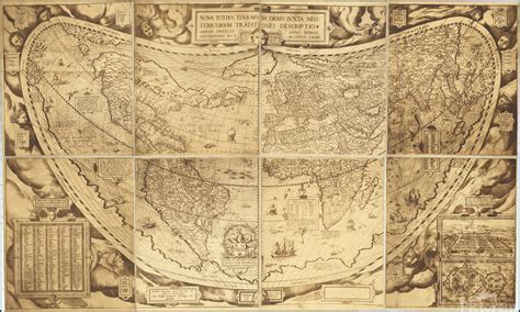 1564 Abraham Ortelius World Map Showing Early Depictions Of Continents