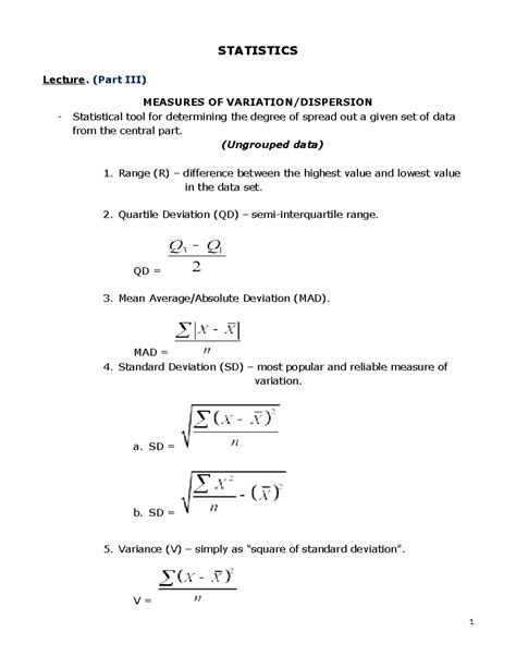 Statistics Module Part 3 Variation Statistics Lecture Part Iii