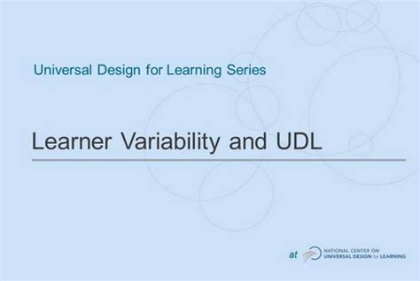 Udl And Learner Variability Udl Professional Learning