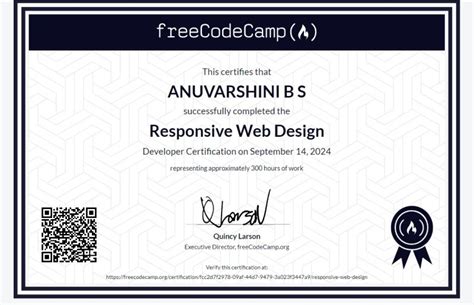 Just Completed The Responsive Web Design Certification On Freecodecamp 🎉 Feels Amazing To
