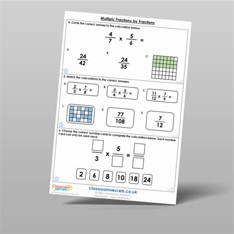 Year 6 Multiply Fractions By Fractions Homework Resource Classroom Secrets