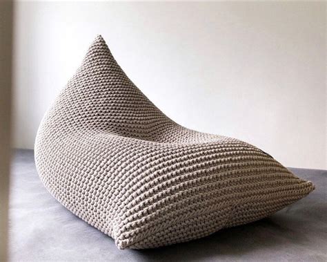 Knitted Bean Bag Chair Adult Bean Bag Chair Home Office Furniture