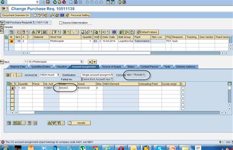 The Co Account Assignment Object Belongs To Compan Sap Community