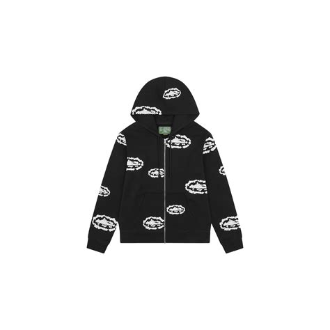 Corteiz X Denim Tears Island Wreath Zip Hoodie Black Lisabona