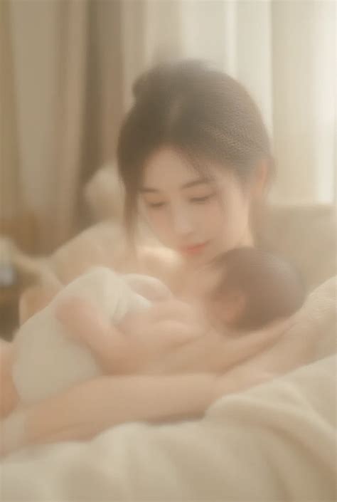 A Realistic And Heartwarming Scene Of A Young Japanese Mother