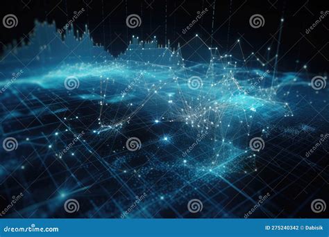 digital graphs glowing lines and diagram on screen big data analytics