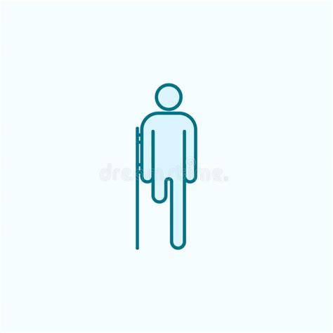 One Legged Man 2 Colored Line Icon Simple Colored Element Illustration