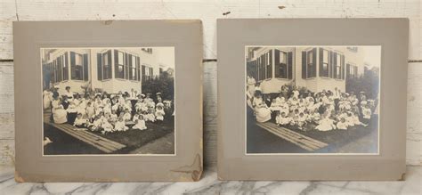 Lot 063 Pair Of Antique Boarded Photographs Of Mothers And Their Tod