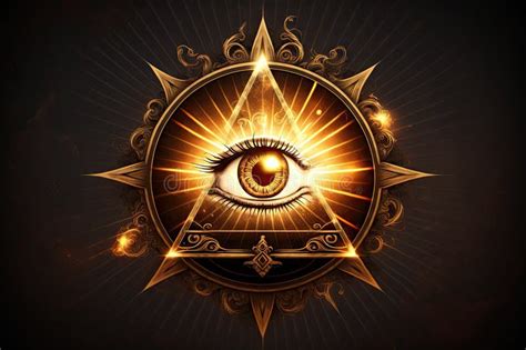 All Seeing Eye With Rays Of Sun Shining Down On It Symbolizing
