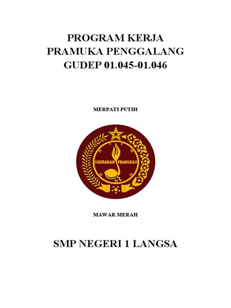 Program Kerja Pramuka Penggalang 20212022 Prin Pdf