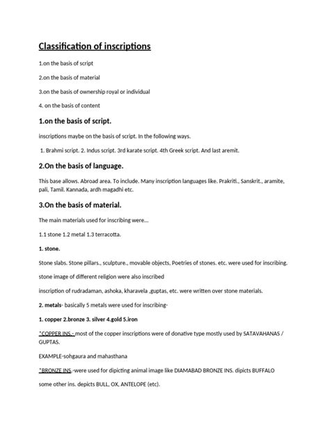 Classification Of Ins By Sandeep Sir Pdf Epigraphy Social Science