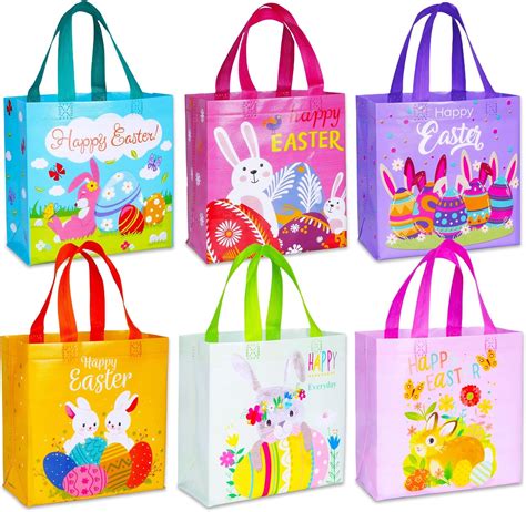 Exun Happy Easter T Bags With Handles Bunny Carrot