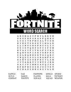 Fortnite Word Searches By A Plus Resources Teachers Pay Teachers