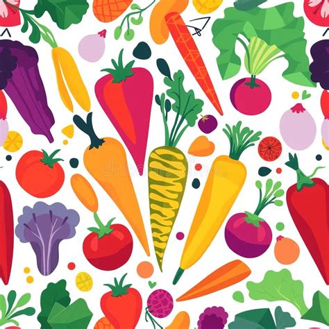 Vibrant Abstract Vegetable Geometry A Colorful Digital Art Pattern For
