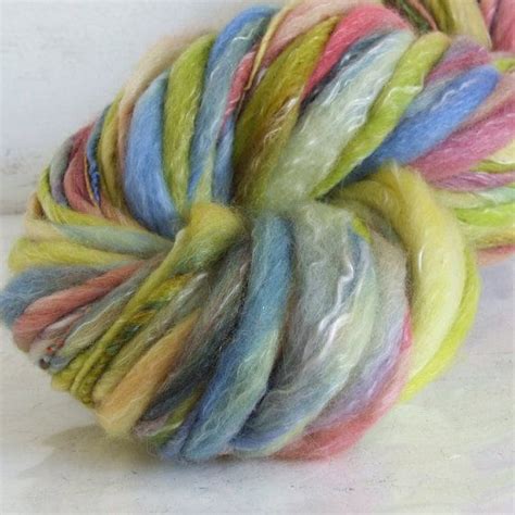 Handspun Slub Yarn Edelweiss 81 Yds Polwarth Tencel Etsy Yarn