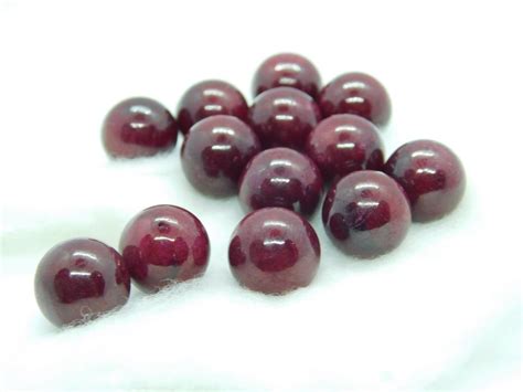Ruby Corundum Sphere Balls Dyed Ruby Loose Gemstone Balls Sphere Hand