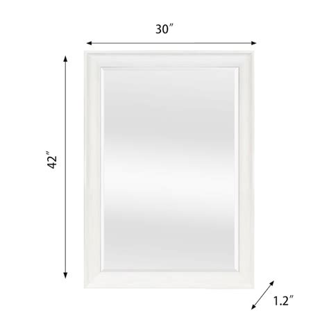 Style Selections 30 In W X 42 In H Rectangle White Framed Wall Mirror