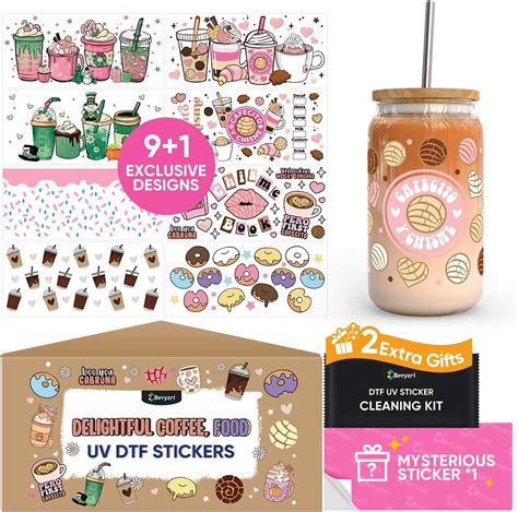 Kosiz 16 Sheet Uv Dtf Cup Wrap Transfer Stickers Christmas