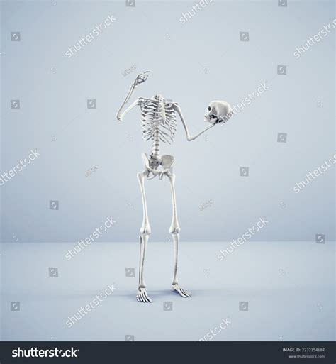 Skeleton Holds His Own Head Self Stock Illustration 2232154687