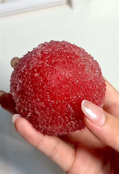 Red Crystal Slushy Squishy Ball For Stress Relief Tiktok