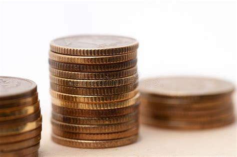 A Stack Of Coins With The Top Coin Being A Quarter Stock Image Image Of Payment Golden 350911855