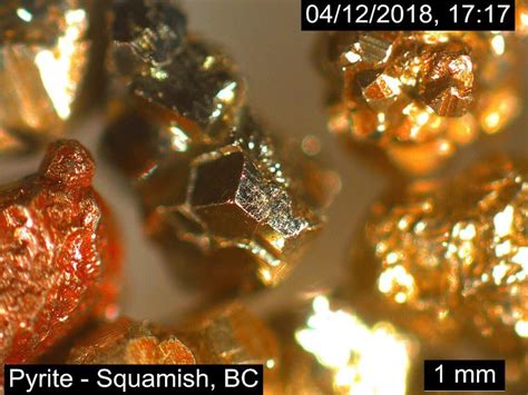 Microscopic Cleavage On Pyrite Crystals Geology