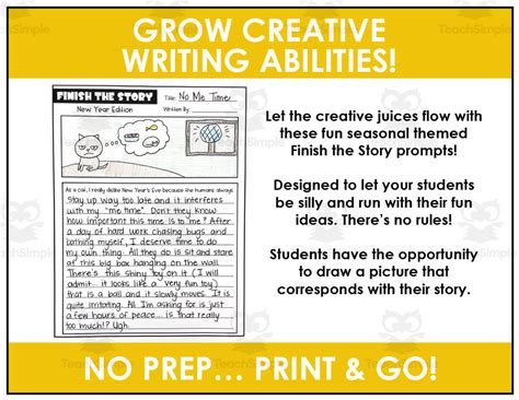 Finish The Story New Year Writing Prompts By Teach Simple