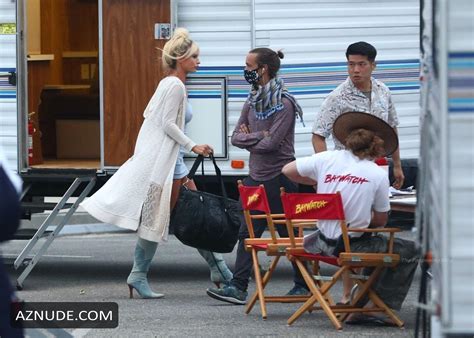 Lily James Transforms Into The Sexy Siren Pamela Anderson On Set In