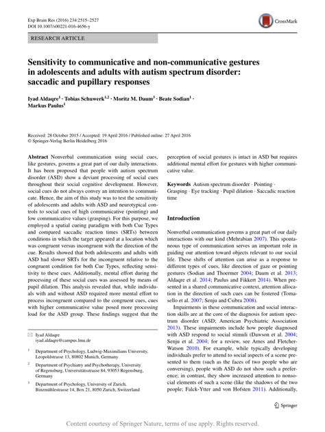 Sensitivity To Communicative And Non Communicative Gestures In