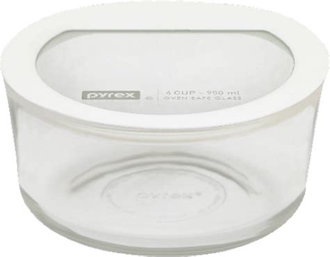 Pyrex® Ultimate Round Storage Dish With Lid White Clear 4 Cup Kroger