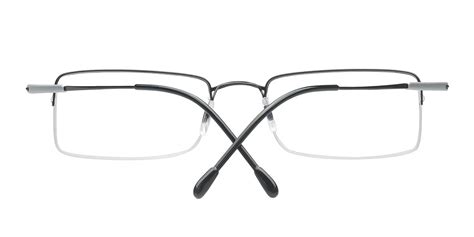 Ari Rectangle Black Semi Rimless Eyeglasses Eyebuydirect Canada