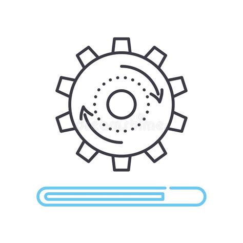 Processing File Line Icon Outline Symbol Vector Illustration Concept Sign Stock Vector