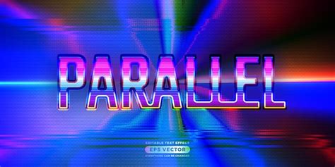 Premium Vector Retro Text Effect Parallel Futuristic Editable 80s Classic Style With