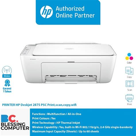Jual Printer Hp Deskjet 2875 Psc Printscancopywifi Shopee Indonesia