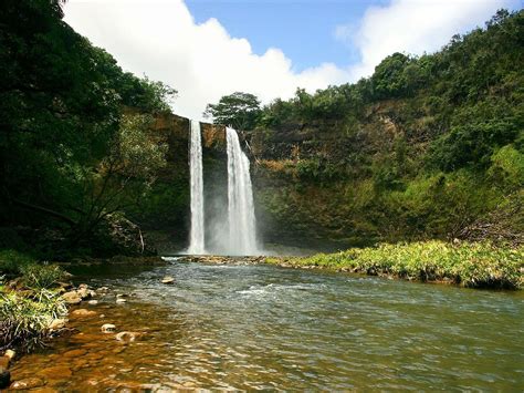 Wailua Falls In Lihue Kauai Hawaii With Map And Photos Водопады